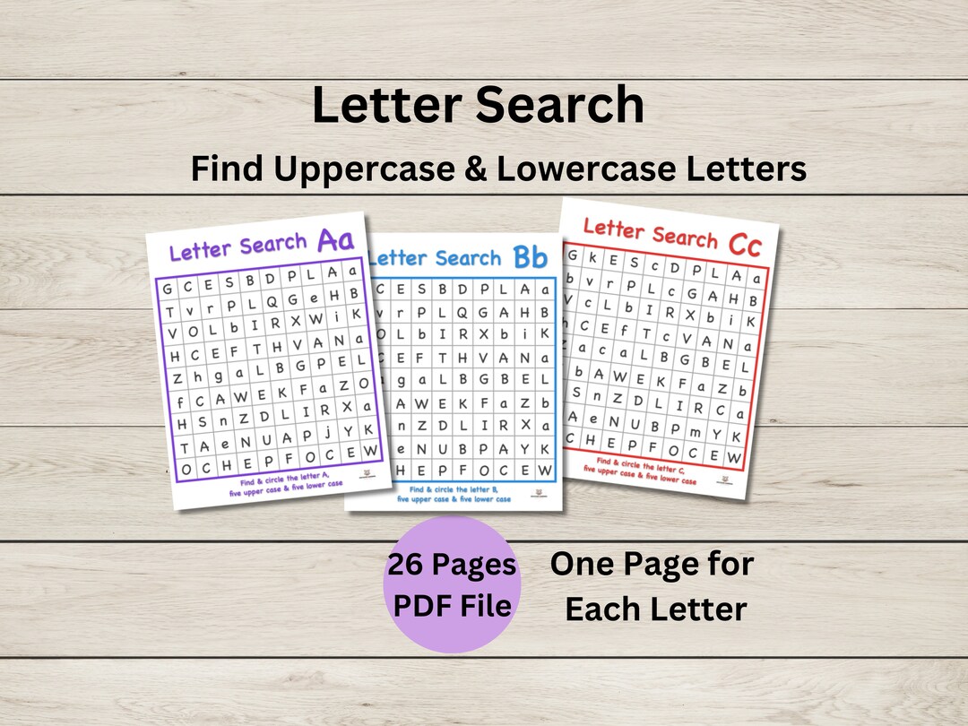 Letter Search - Find Uppercase and Lowercase Letters - Alphabet Letter ...