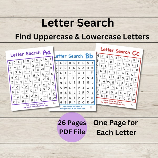 Alphabet Letter Search - Etsy