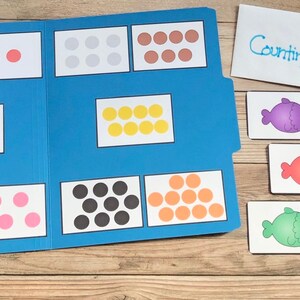 Counting and Colors File Folder Games Counting to 10 | Etsy