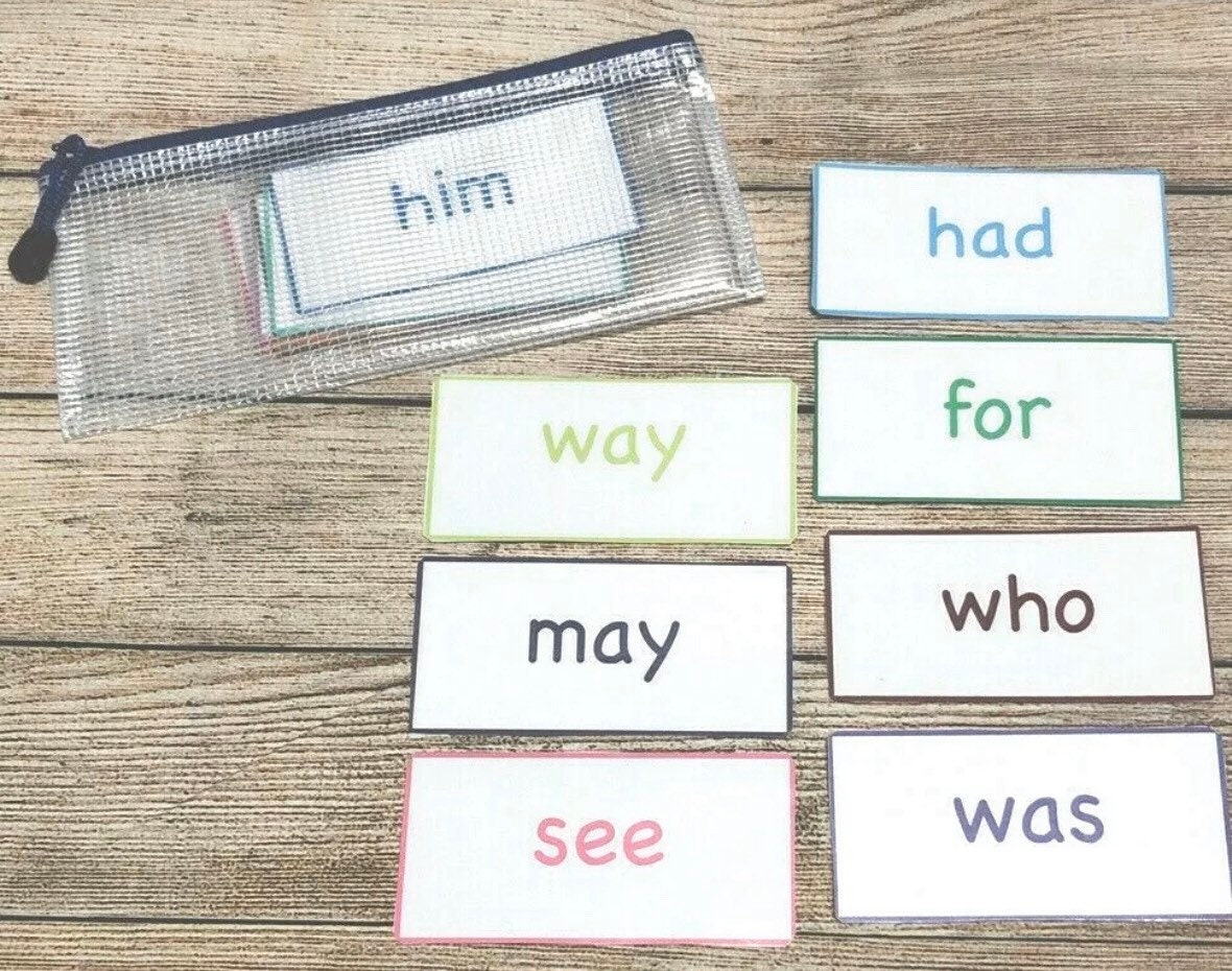 Three Letter Sight Words Flash Cards Laminated Comes With Zip - Etsy