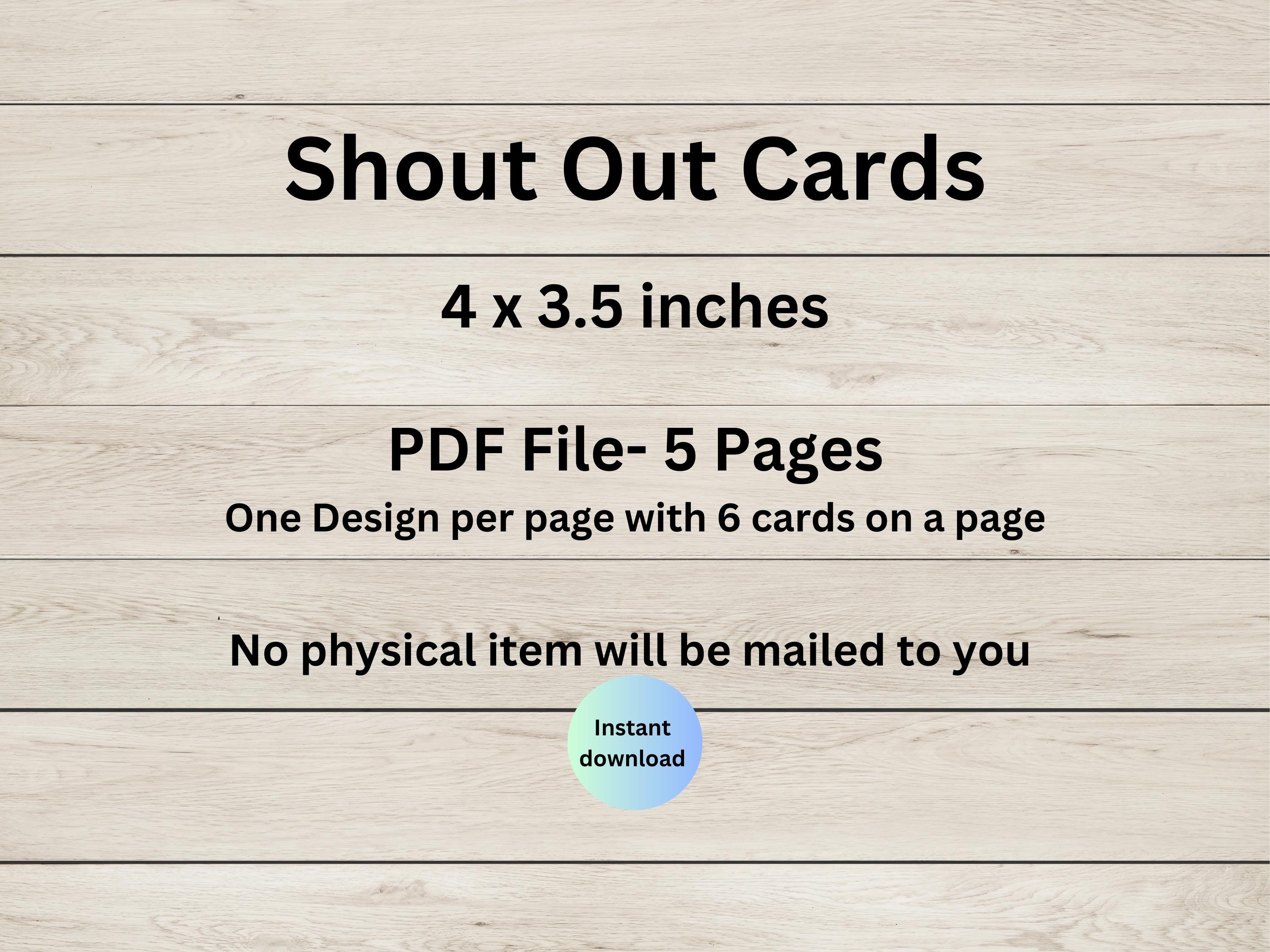 Shout Out Cards - Ombre Colors - Teacher Shout Out Cards ...