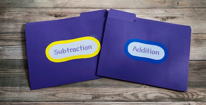 Addition and Subtraction File Folder Games - Set of 2 File Folder ...