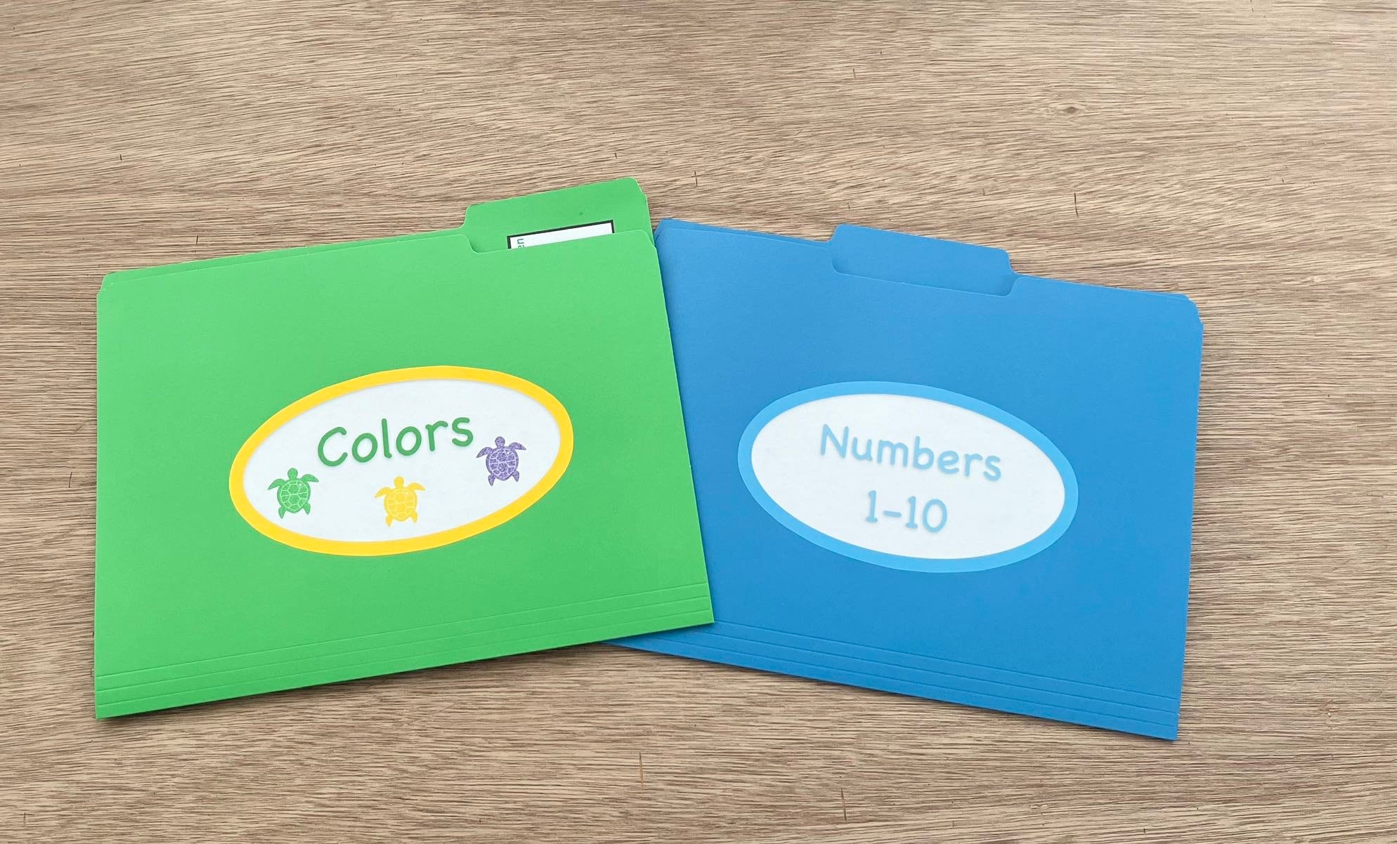 Colors and Numbers File Folder Games, 10 Colors - Turtles, Counting to ...