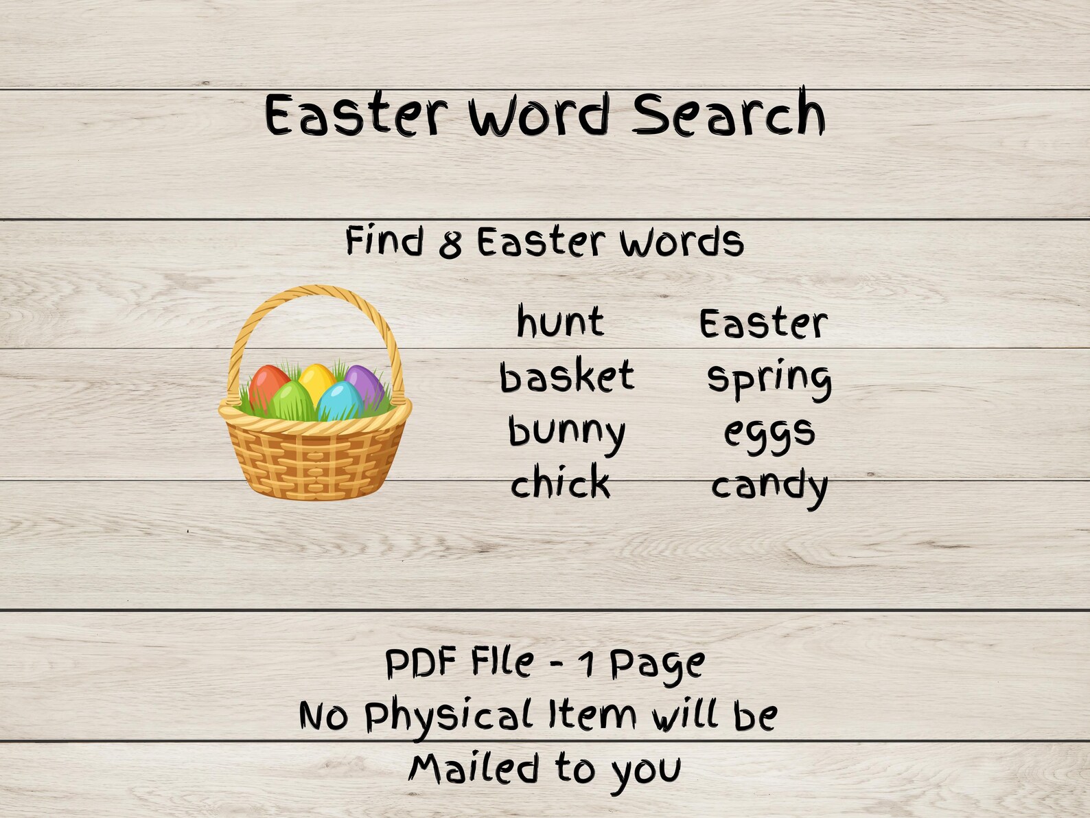 Easter Word Search Game - Etsy
