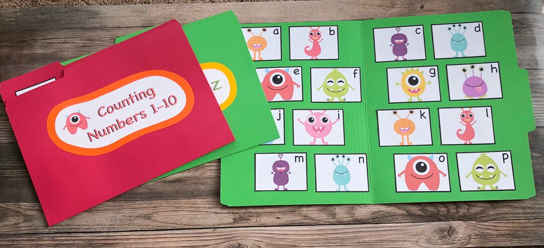 Alphabet and Counting Folder Games, Counting to 10 - Match Upper ...