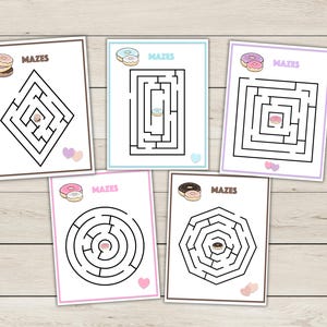 Donut Printable Games Activities I Spy Tic Tac Toe Mazes Fun Party ...
