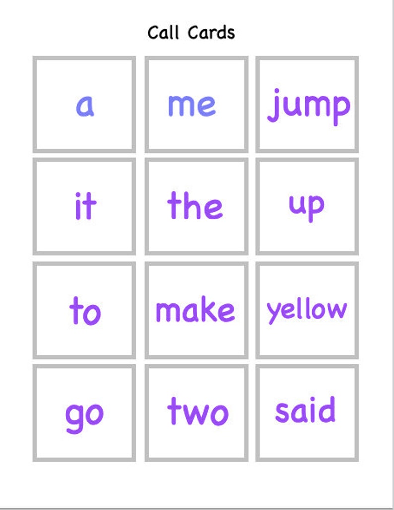 Sight Words Bingo 30 Different Game Boards Call Cards and - Etsy