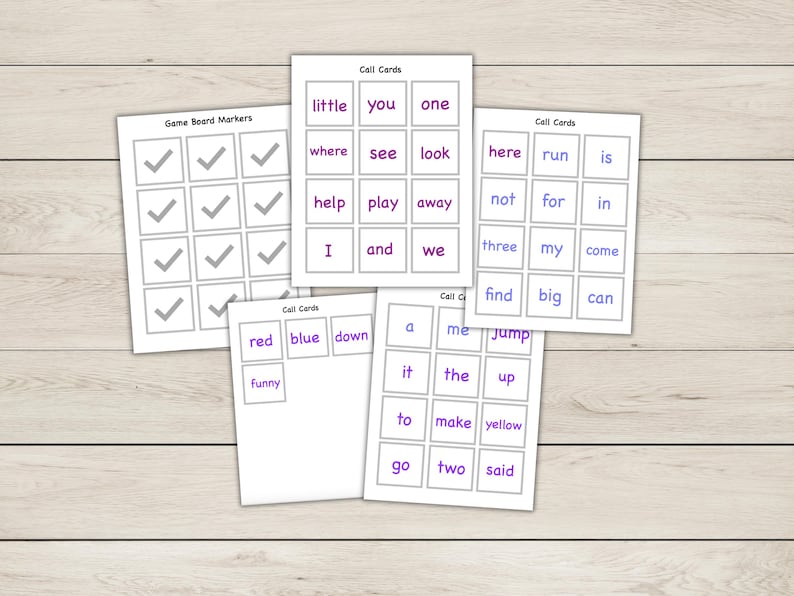 Sight Words Bingo - 30 Different Game Boards - Call Cards and Game ...