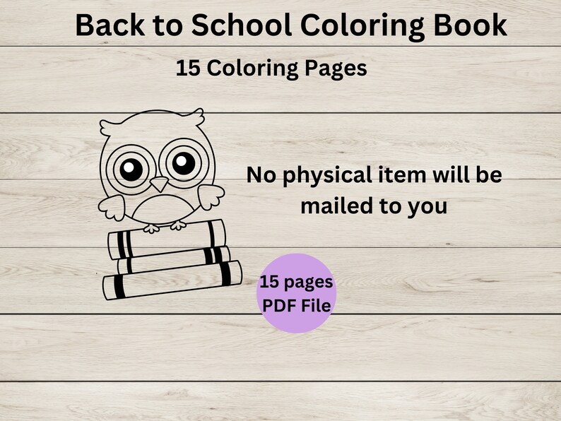 Back to School Coloring Book - Instant Download - 15 Coloring Pages ...