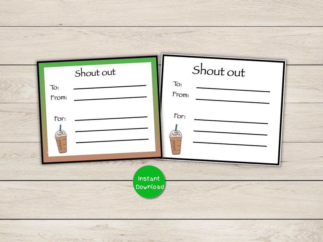 Shout Out Cards - Iced Coffee - Encouragement Cards - Compliment Cards ...