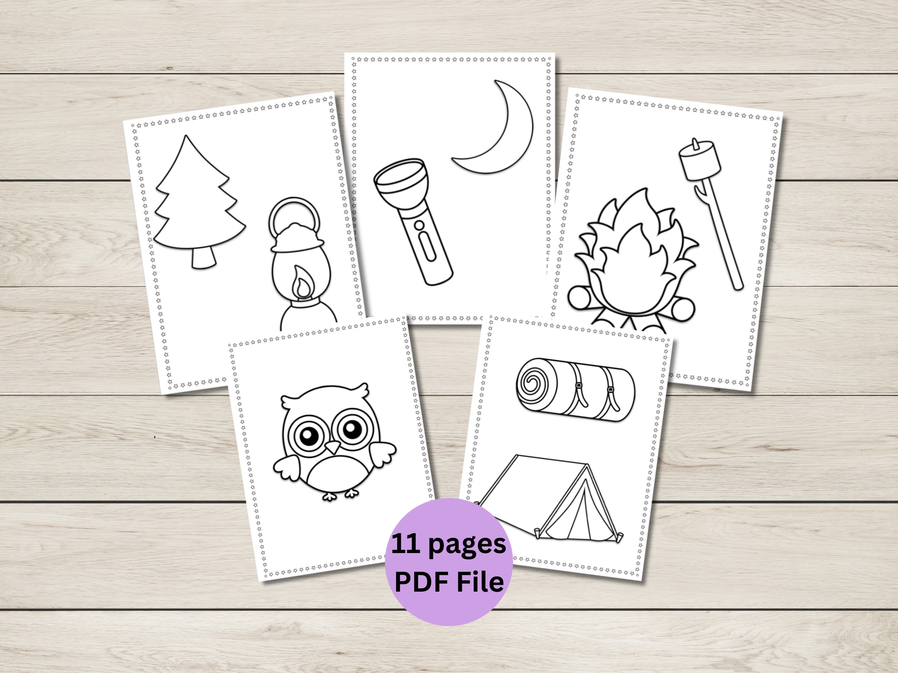 Camping Coloring Book - Instant Download - Camping Coloring Pages - PDF ...