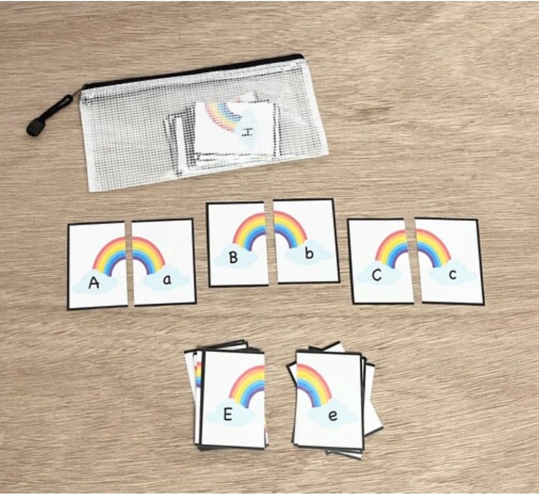 Alphabet Flash Cards Match Upper & Lower Case Letters Laminated, Comes ...