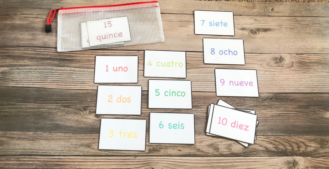 Spanish Numbers Flash Cards 1-20, Numeros Laminated, Comes With Zip ...