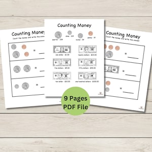 Counting Money Worksheets - Identify and Count Coins and Bills ...