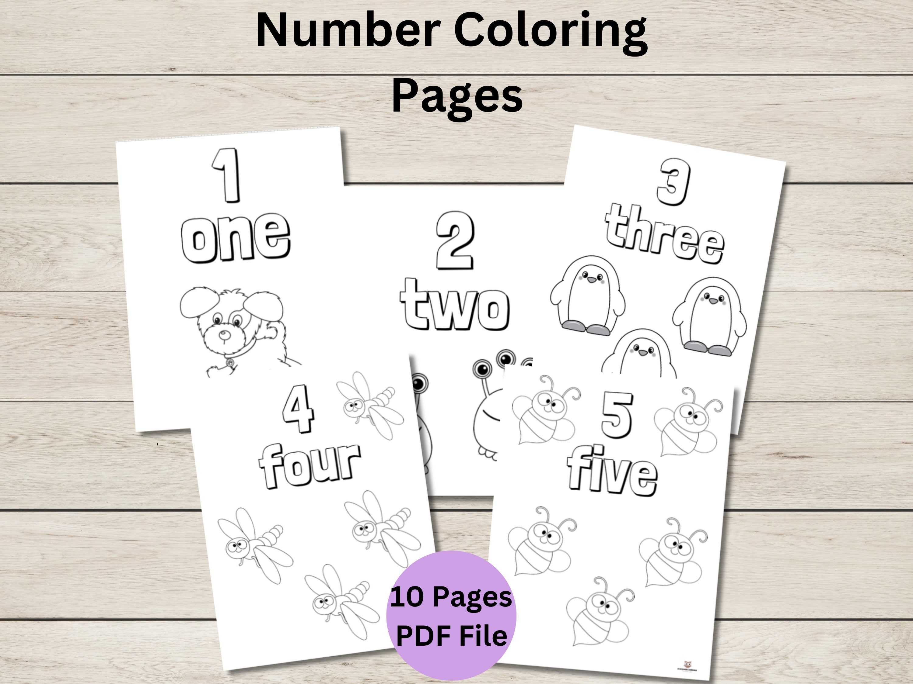 Number Coloring Book One Page for Each Number Numbers 1 to 10 Instant ...