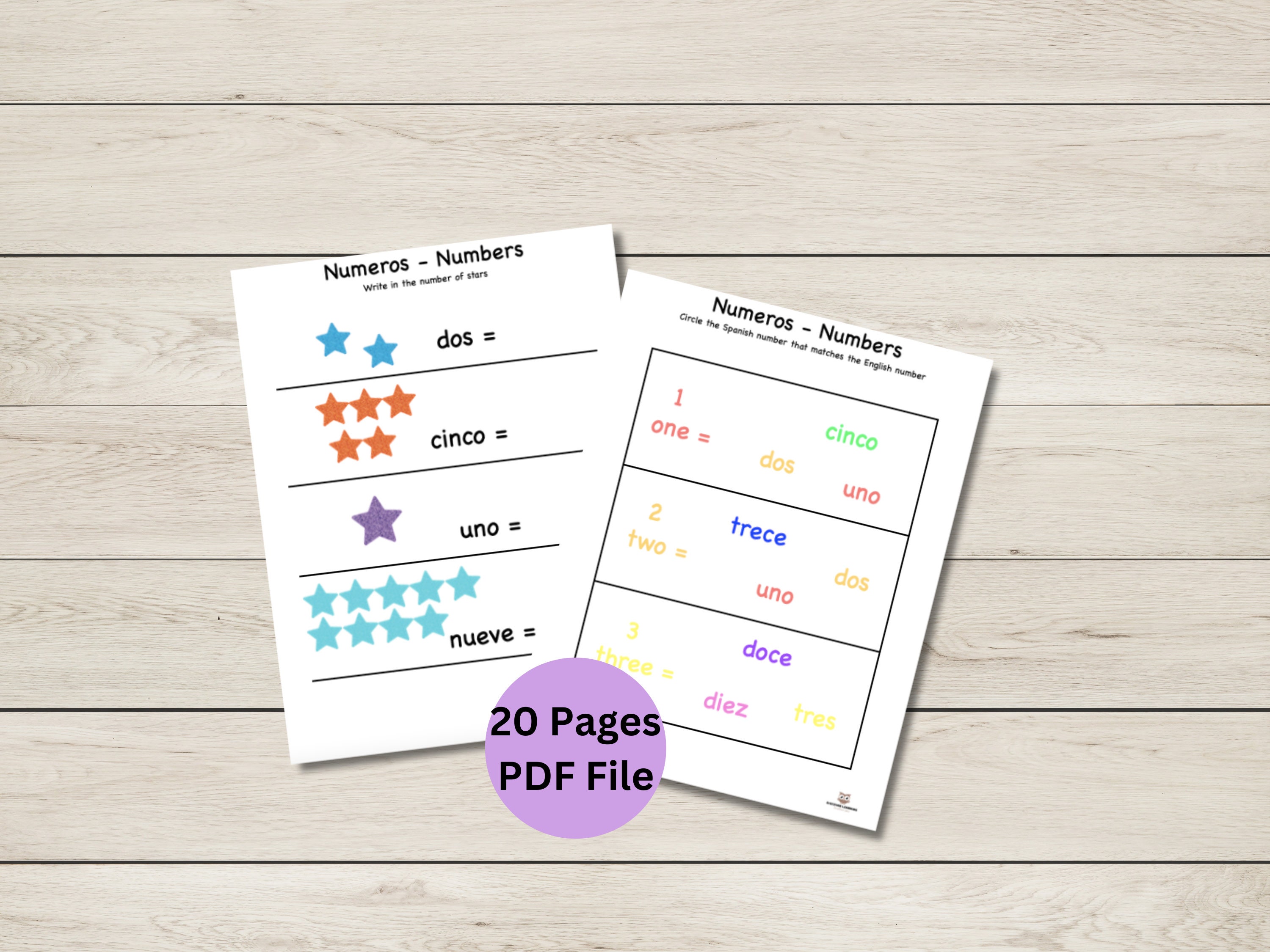 Spanish Numbers Worksheets -bilingual Worksheets- Match and Identify ...