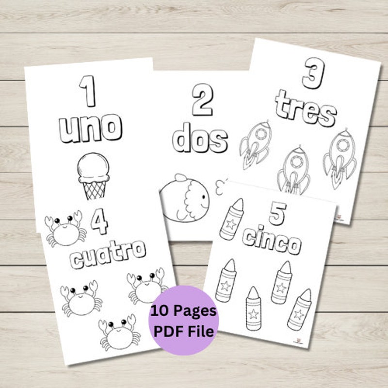 Numbers in Spanish 1 10 - Etsy