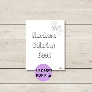 Number Coloring Book One Page for Each Number Numbers 1 to 10 Instant ...