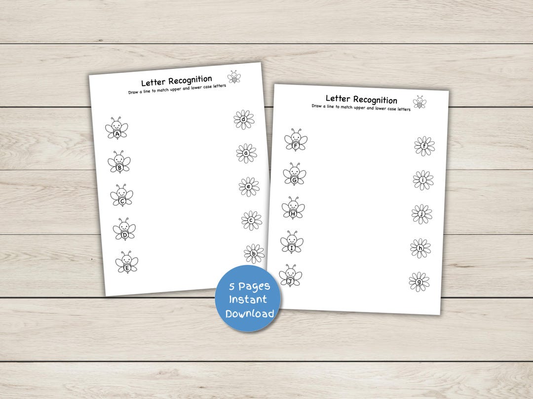 Letter Recognition Worksheets - Match Uppercase and Lowercase Letters ...