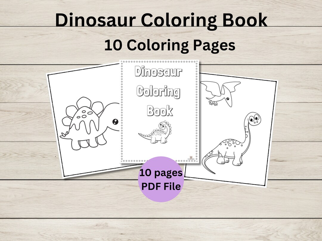 Dinosaur Coloring Book - Etsy