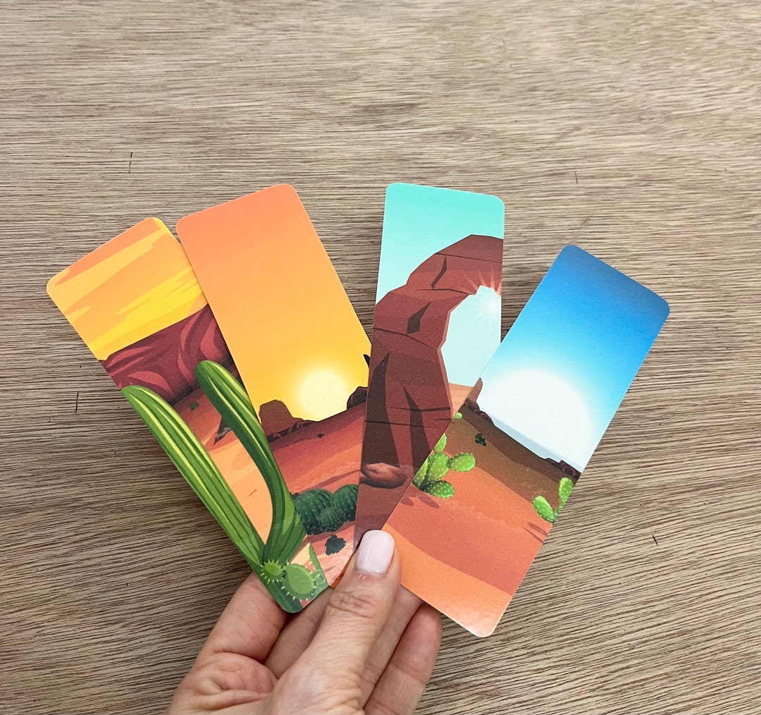 Desert Bookmarks - Cactus, Desert Scene - Set of 4 - Etsy