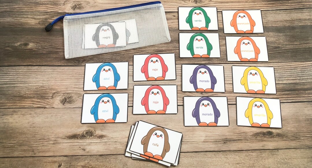 Spanish Colors Flash Cards Memory Match Game Laminated, Comes with Zip ...