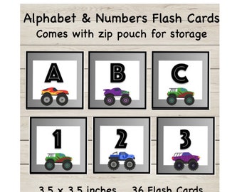 Monster Truck Flash Cards - Etsy