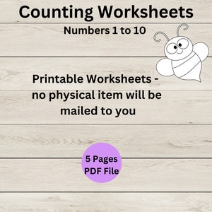 Counting Worksheets - Numbers 1 to 10 - Count the Bugs - Printable ...