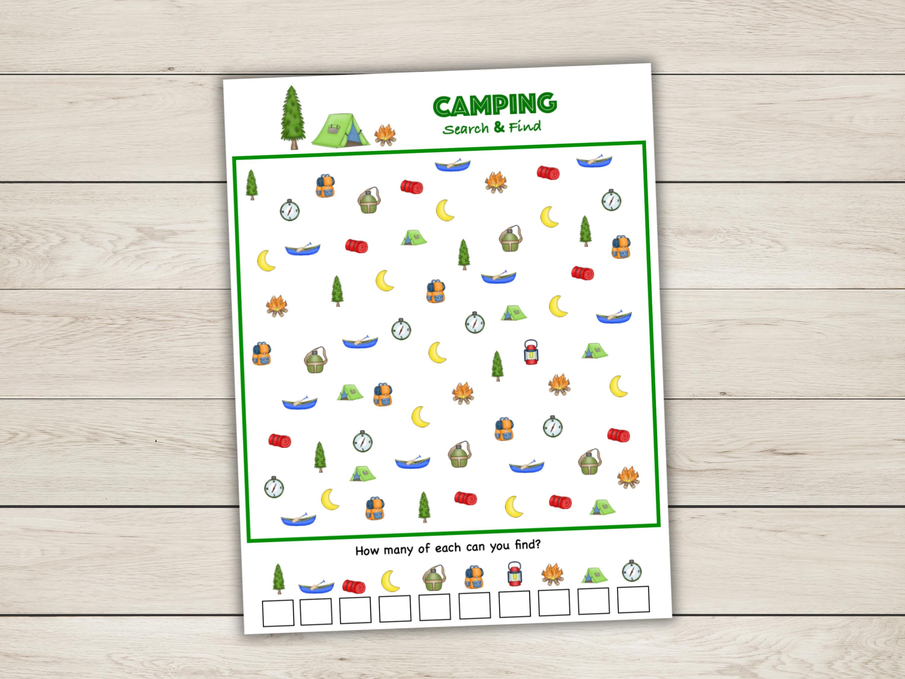 Camping Search and Find Game - Instant Download - I Spy Game - Party ...