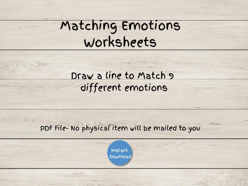 Emotions Worksheets - Draw a Line to Match 9 Different Emotions ...