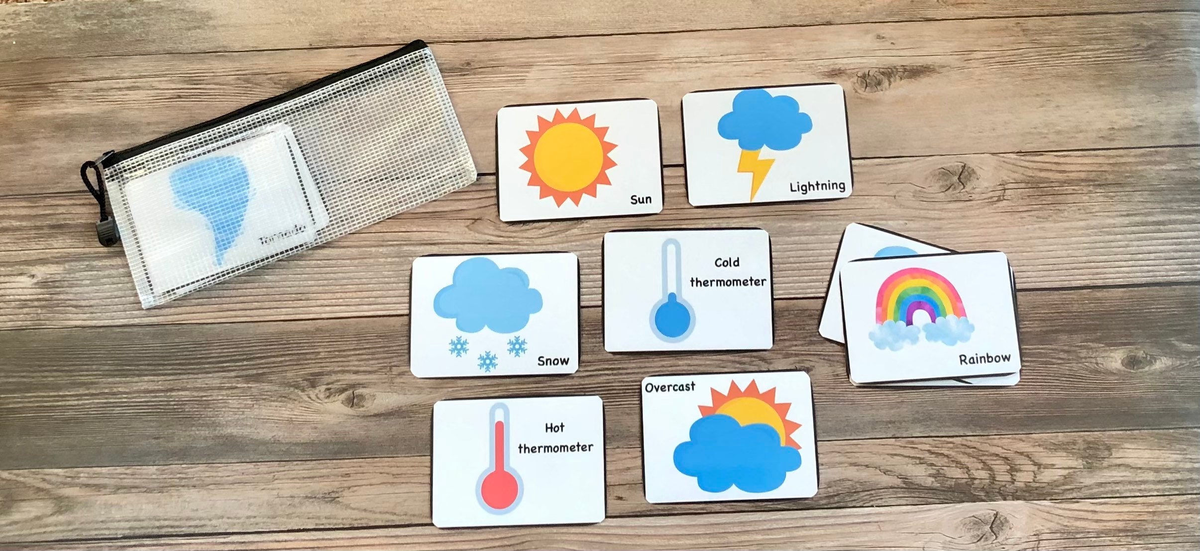 Weather Flash Cards 13 Laminated Cards Comes With Zip - Etsy