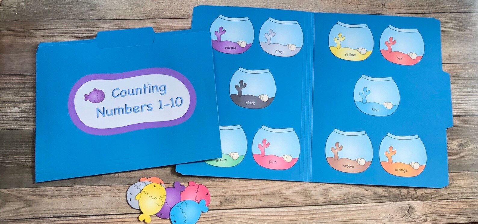 Counting and Colors File Folder Games Counting to 10 | Etsy