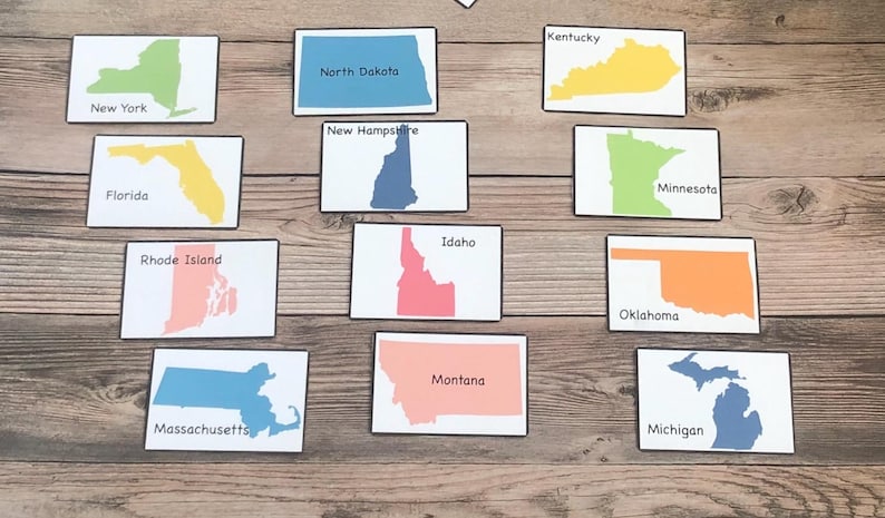 50 United States Flash Cards - Laminated - Comes With Zip Pouch - Etsy