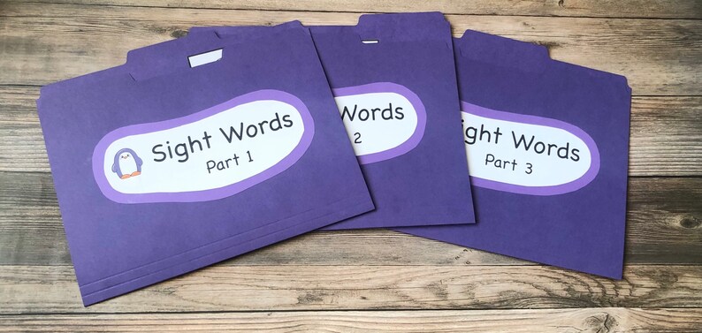 Sight Words File Folder Games 40 Words From Dolch List Three | Etsy