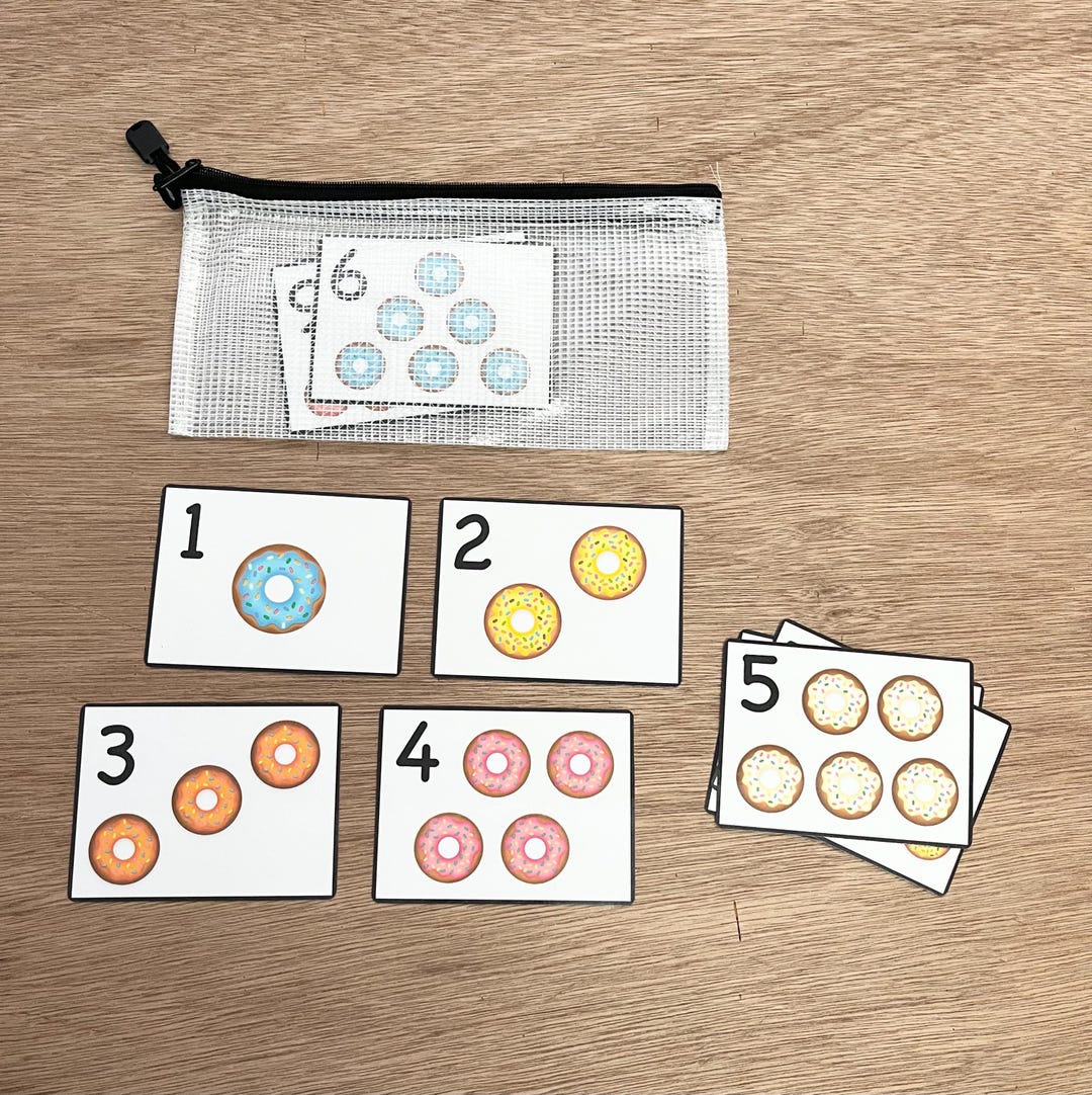 Donut Counting Flash Cards - Numbers 1 to 10 - Laminated - Comes With ...