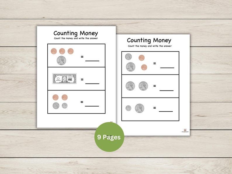 Counting Money Worksheets - Identify and Count Coins and Bills ...