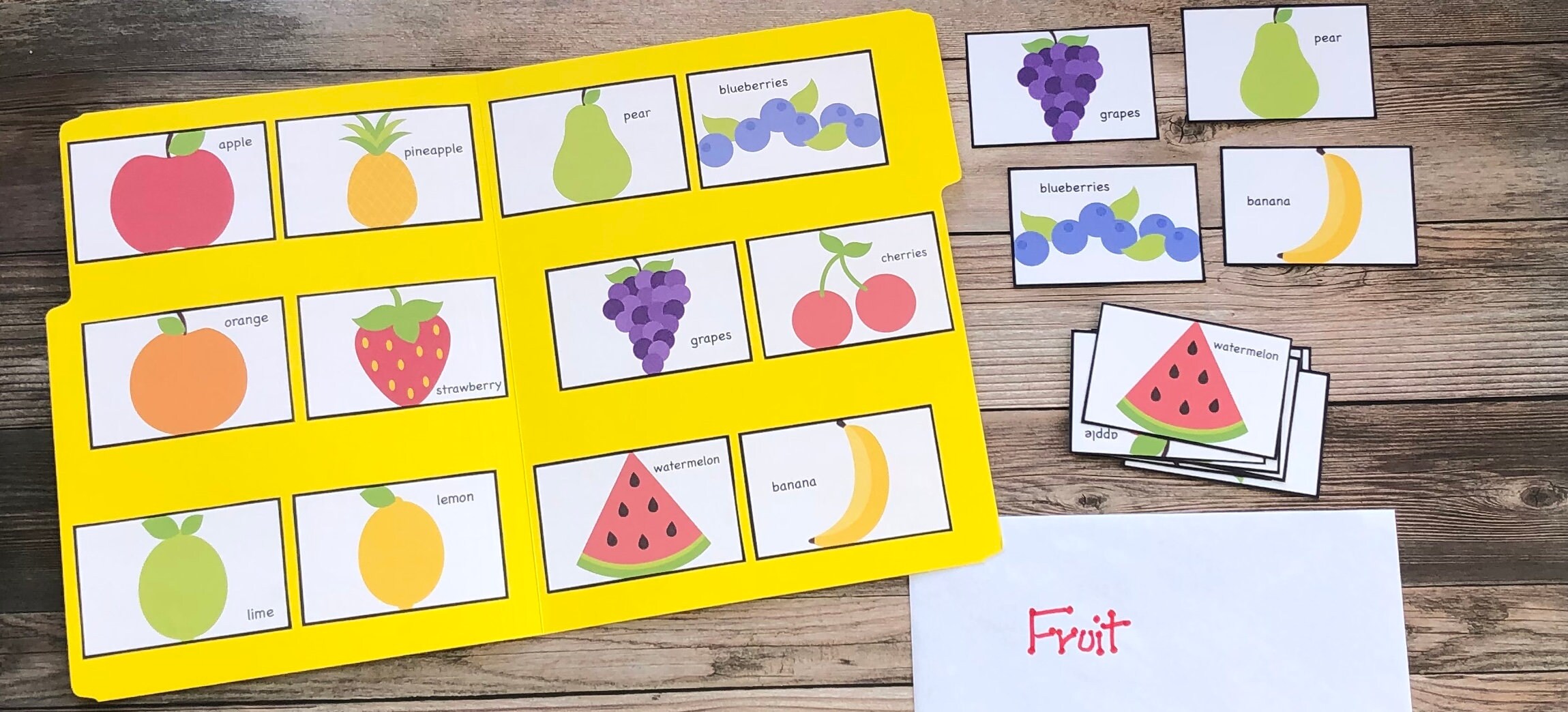 Fruits and Vegetables File Folder Games - Matching - Set of 2 - Etsy