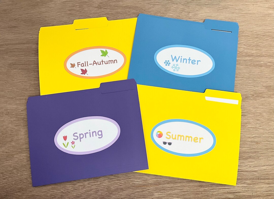 Seasons File Folder Games - Set of 4 - Match Items Related to Each ...