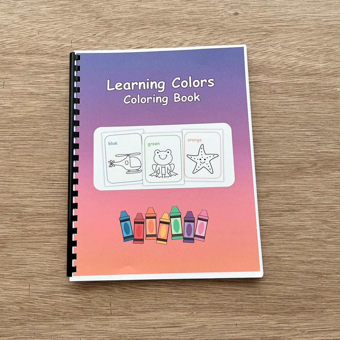 Learning Colors Coloring Book - 72 Pages - Etsy
