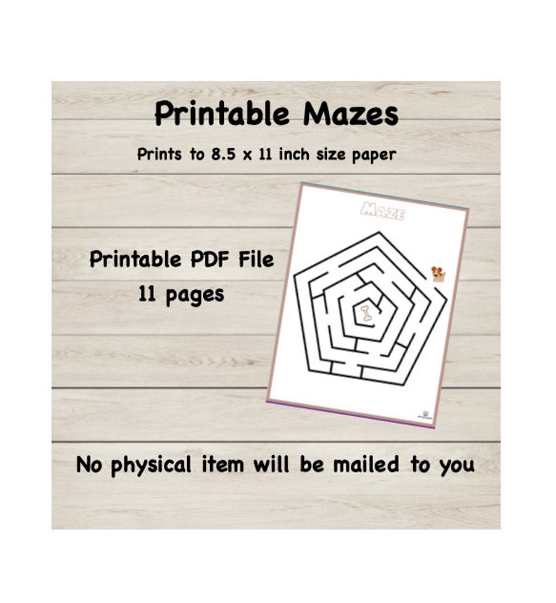 Printable Mazes 11 Different Colorful Mazes With Pictures Printable PDF ...