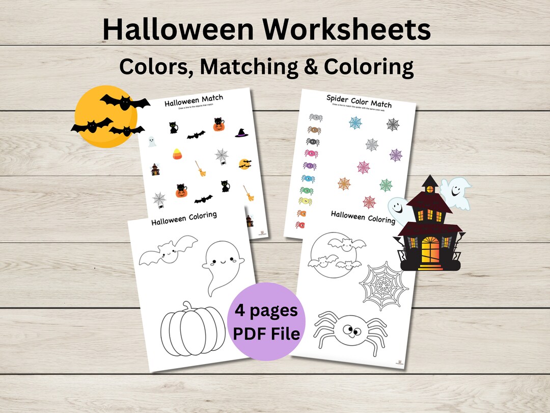 Halloween Activities - Colors - Matching and Coloring - Printable ...
