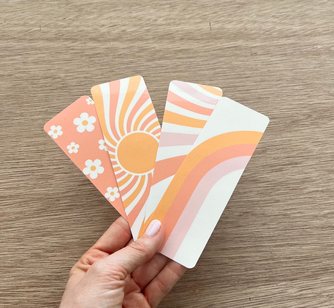 Groovy Retro Bookmarks - Set of 4 - Etsy