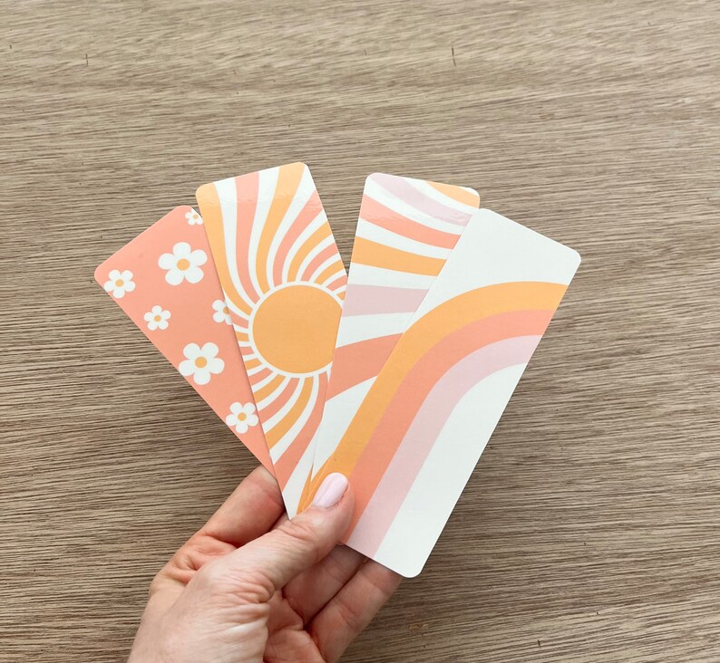Groovy Retro Bookmarks - Set of 4 - Etsy