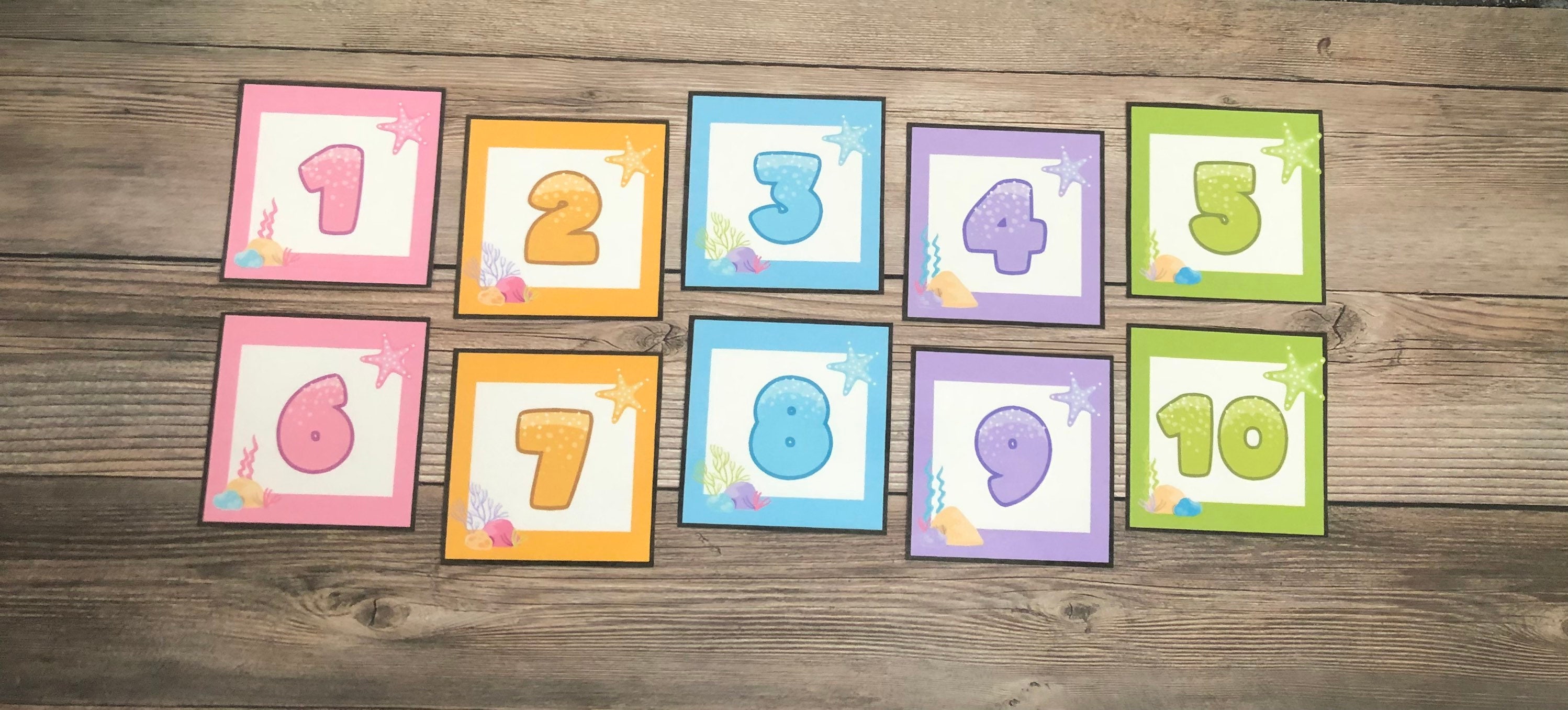 Alphabet Flash Cards and Numbers 1 to 10 Ocean Theme Laminated, Comes ...