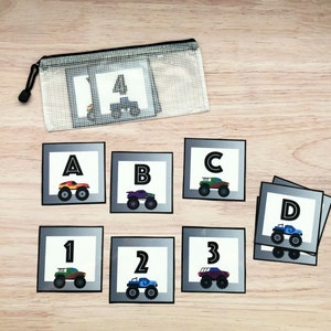 Alphabet Flash Cards and Numbers 1 to 10 Monster Trucks and - Etsy