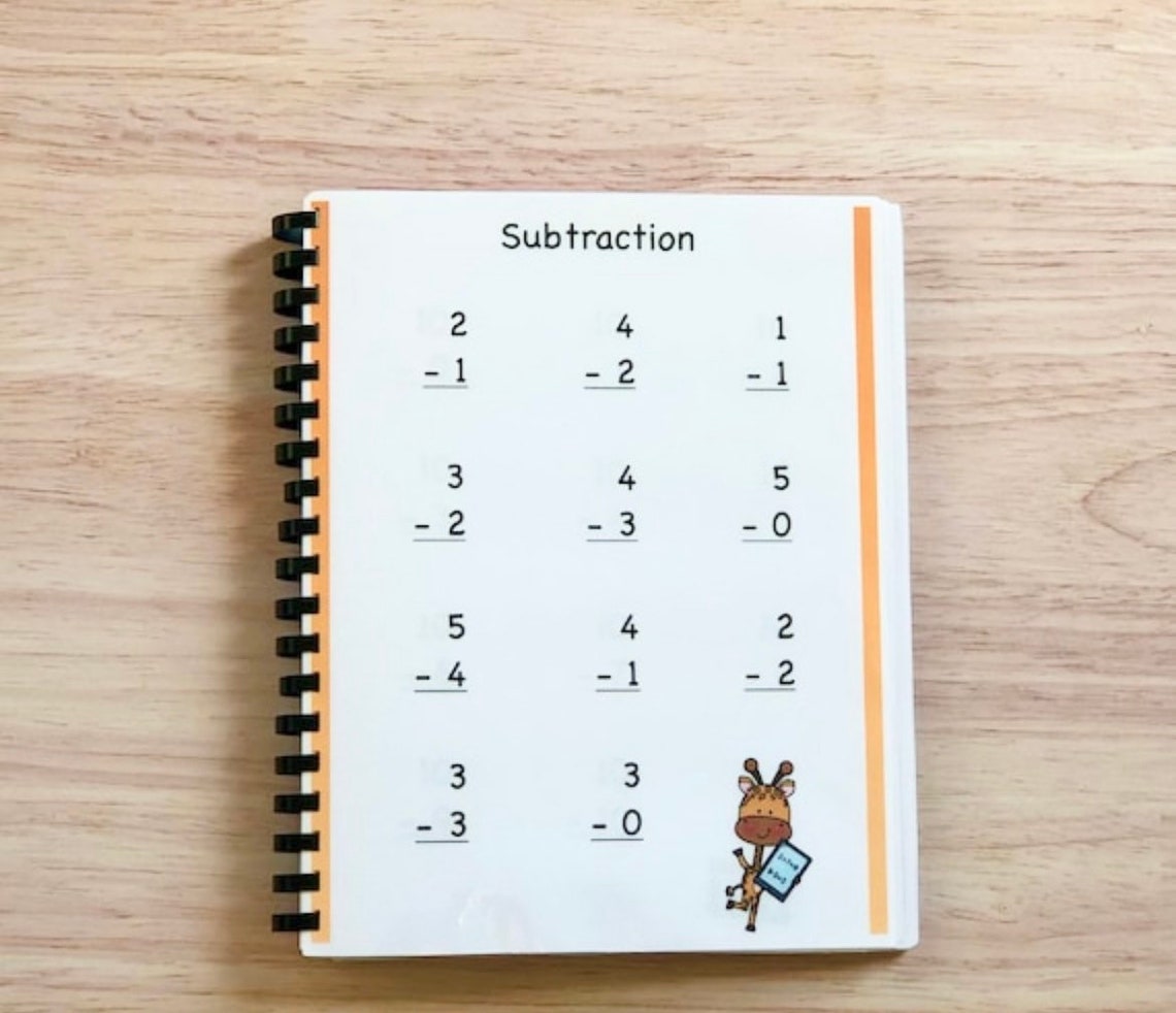Dry Erase Addition & Subtraction Workbook Numbers 1 to 10 Dry Erase or ...