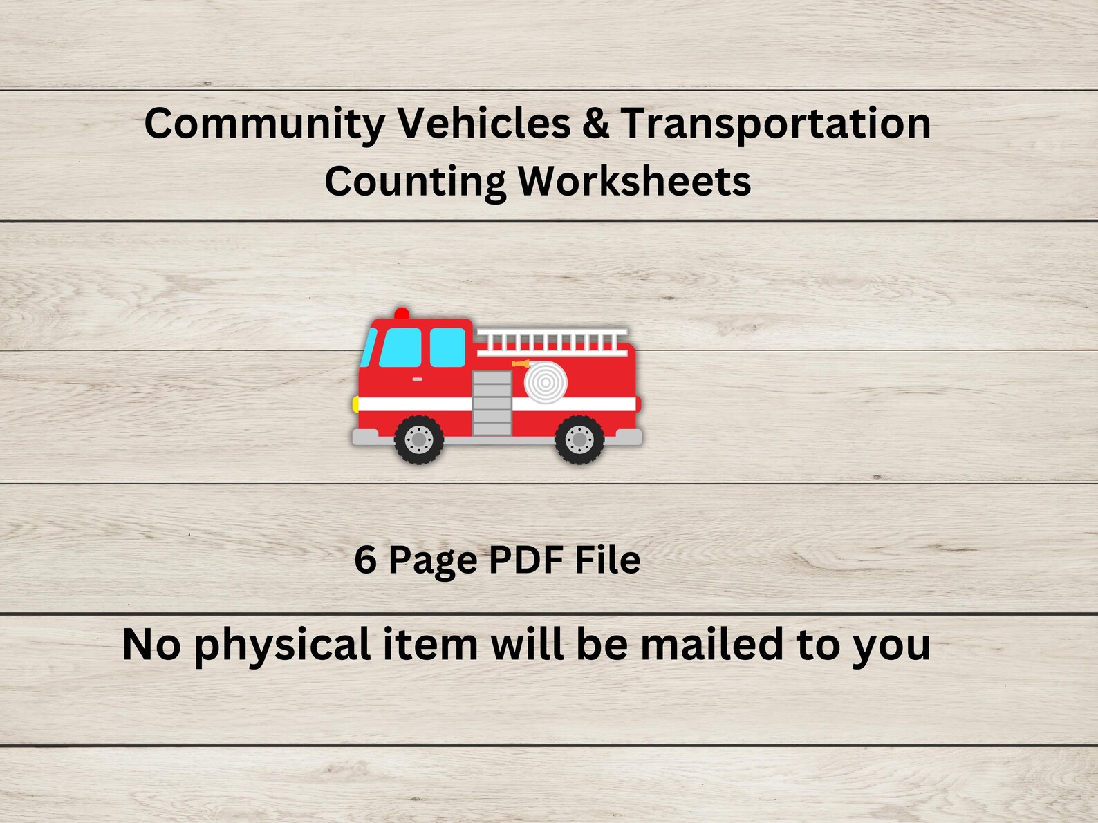 Counting Worksheets - Transportation and Community Vehicles - Etsy