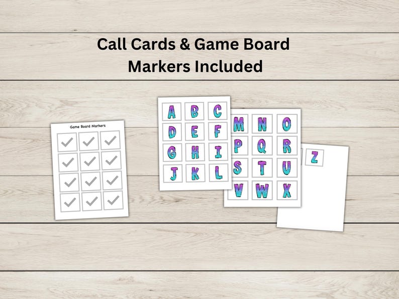 Alphabet Bingo - 30 Different Game Boards - Pink Purple Teal Glitter ...