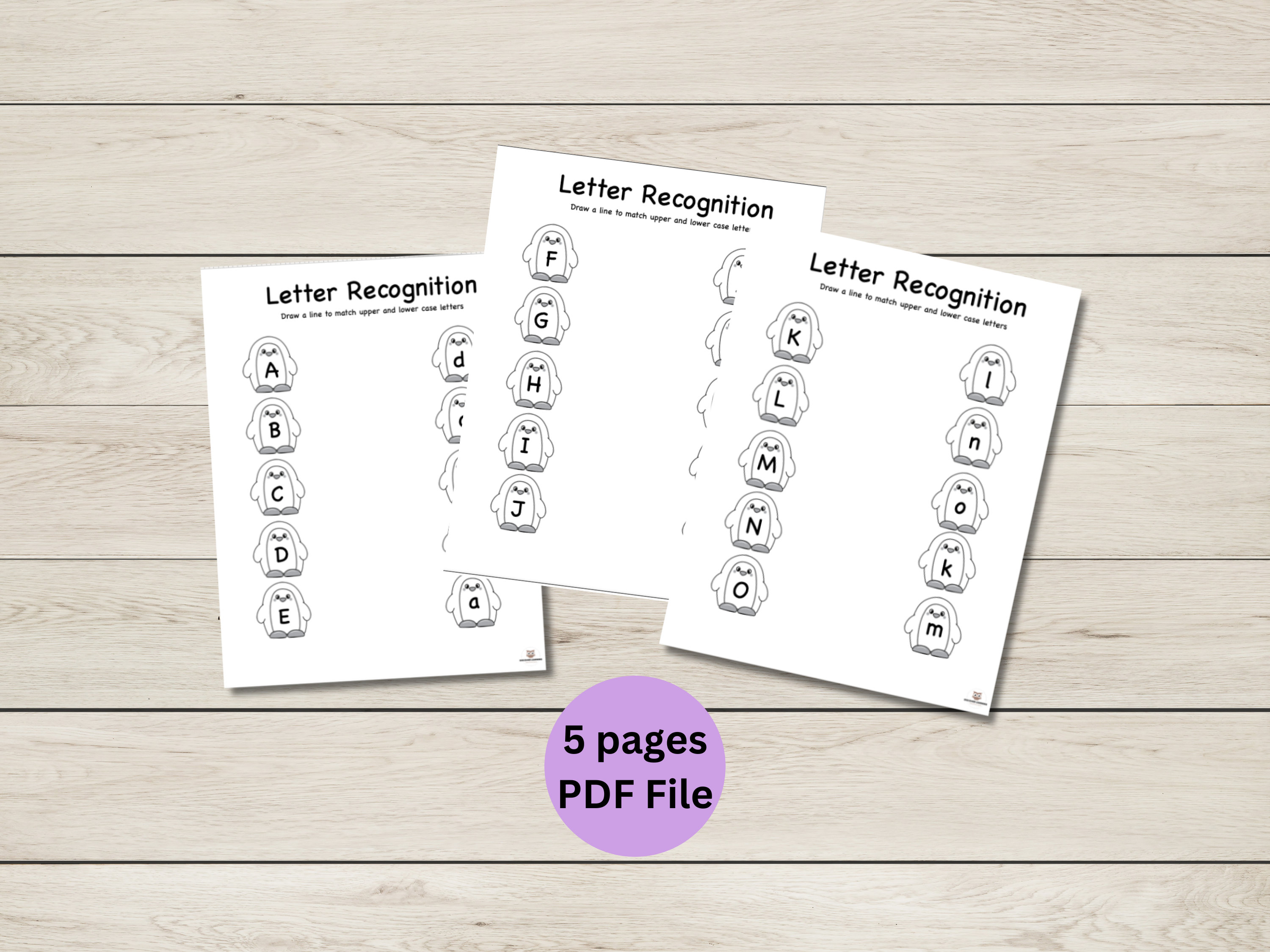 Alphabet Worksheets - Match Uppercase and Lowercase Letters - Printable ...