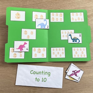 Counting File Folder Game - Count to 10 - Dinosaurs - Etsy
